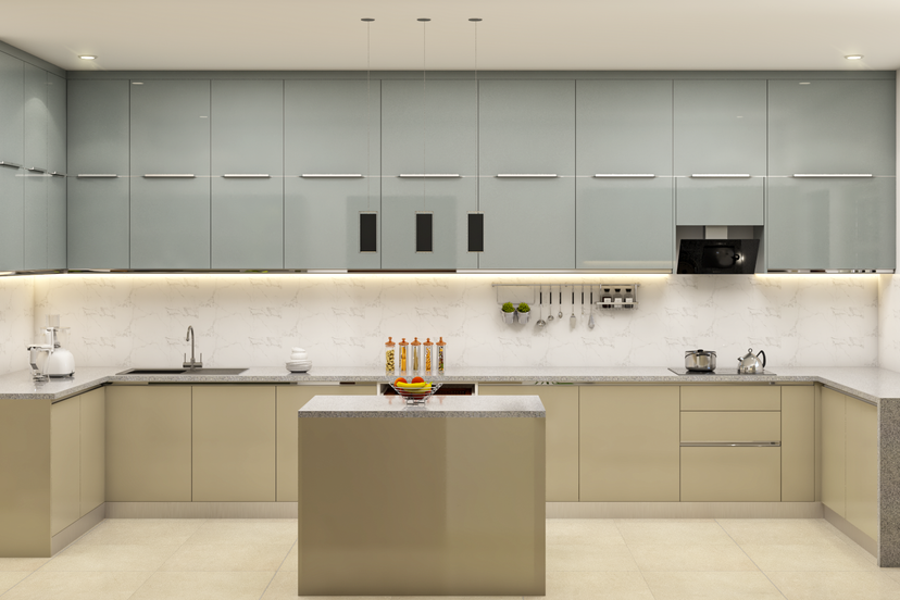 Modern Spacious Kitchen Design With Chimney | Livspace