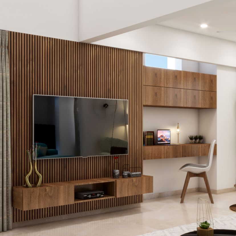 Maximum Storage Convenient Classic Style TV Unit Design | Livspace