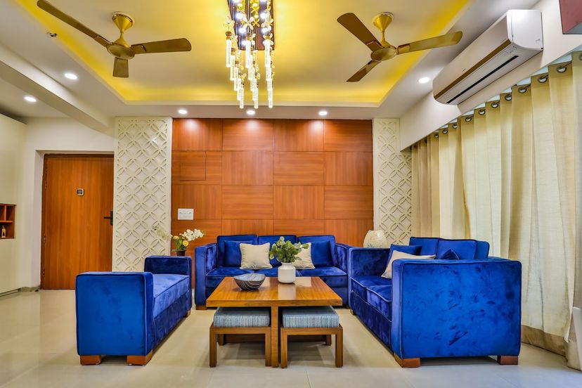 3BHK Noida Flat Interior Design with L-Shaped Kitchen, Spacious ...