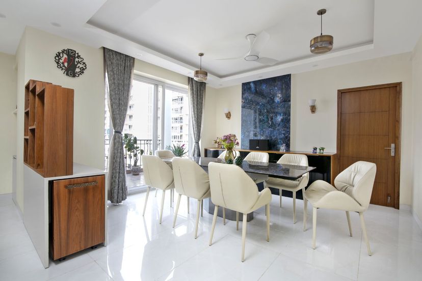 Classic Timeless 2BHK Flat Design in Noida with Wooden Floor Bedroom ...