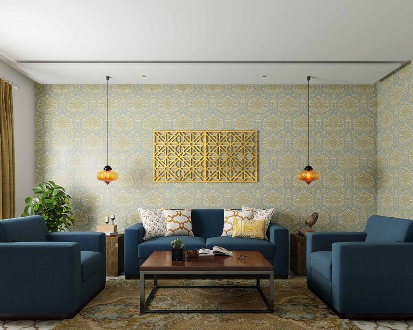 Single-Layered False Ceiling Design With Groove For Living Rooms | Livspace