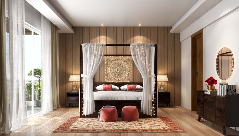 Minimalist & Functional: Indian Traditional Master Bedroom Design With ...