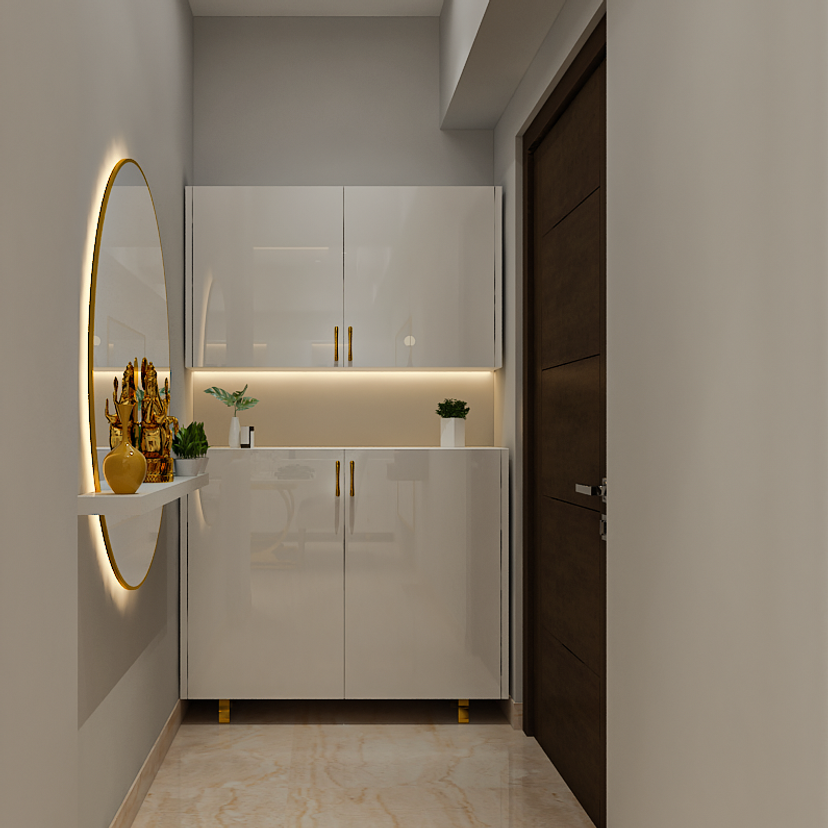 Elegant Convenient Modern Themed Spacious Foyer Design | Livspace