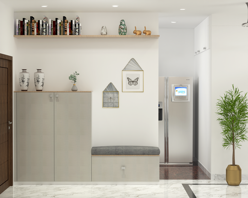 Compact Sized Low Maintenance Contemporary Foyer Design | Livspace