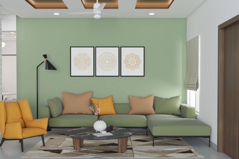 Compact Contemporary Style Convenient Living Room Design | Livspace