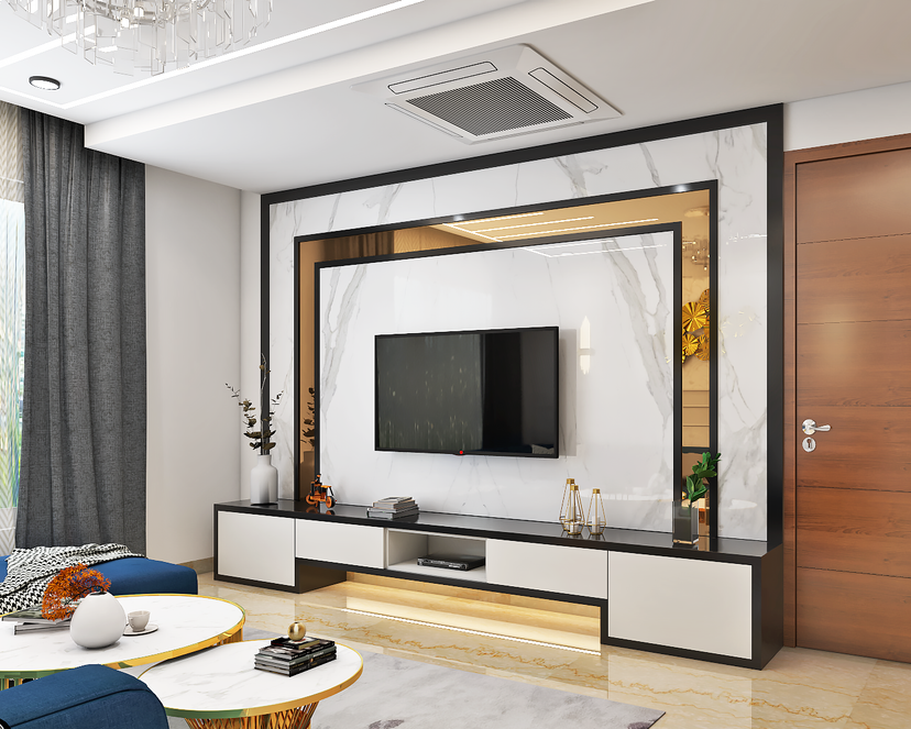 Spacious Contemporary Themed Convenient TV Unit Design | Livspace