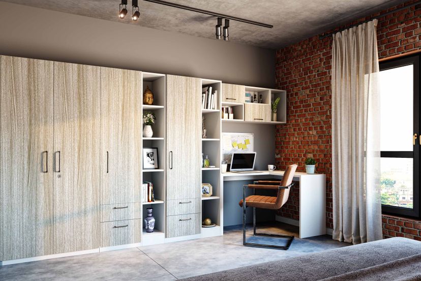 Contemporary Swing Wardrobe Design with External Drawers and Open ...