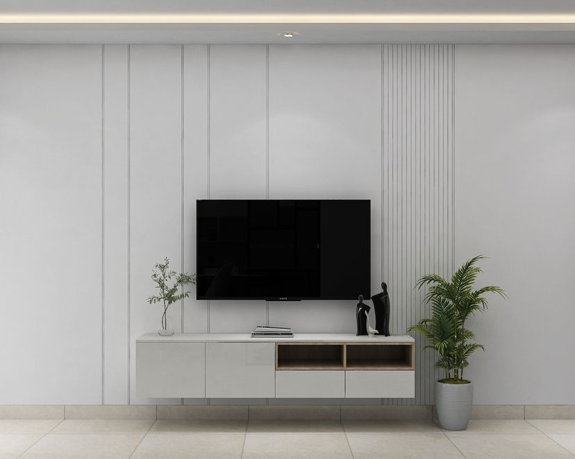 Modern TV Unit Design Featuring Base Unit with Drawers and Stylish Wall ...