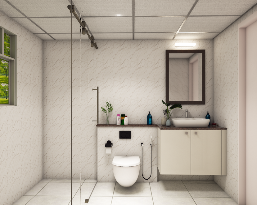 Minimalistic Bathroom Design With Neutral Tones | Livspace