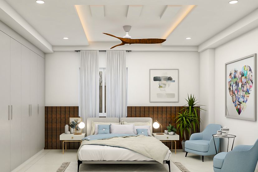 Geometric False Ceiling Design With Recessed Light | Livspace
