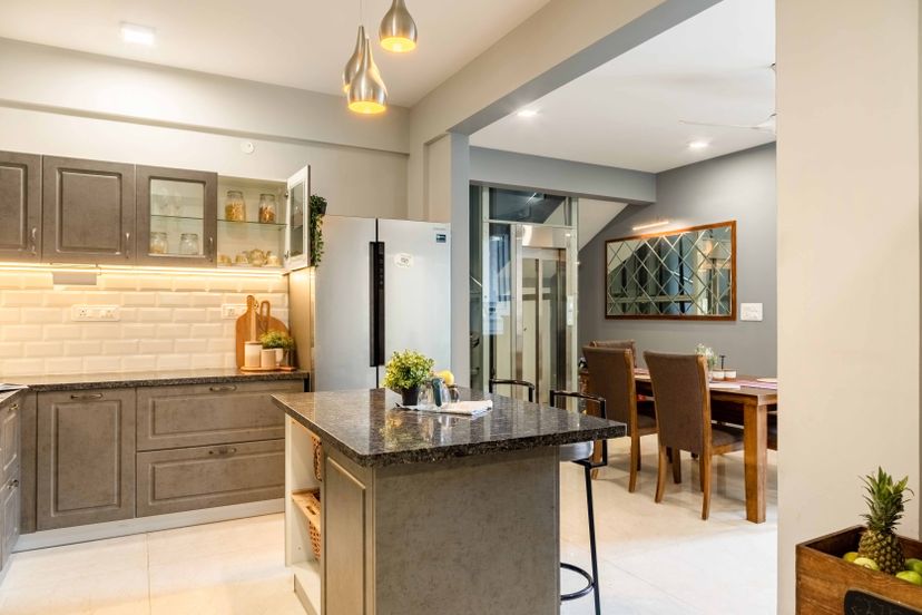 Island Kitchen Design With A Granite Countertop | Livspace