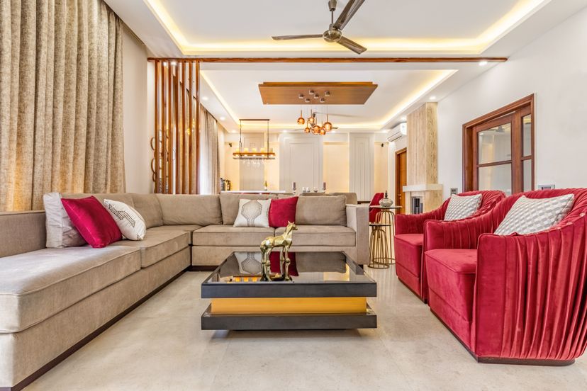Drawing Room Design With Ample Seating For Large Families | Livspace