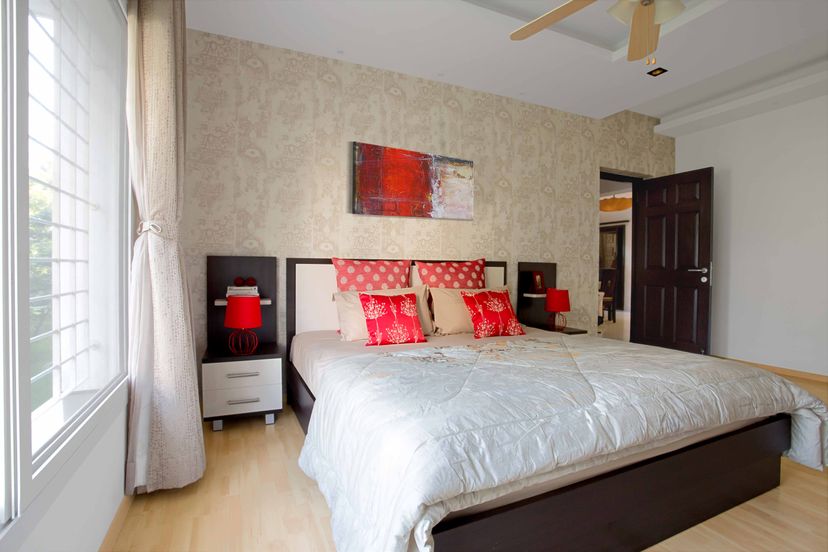 2-BHK Home Design in Bangalore with Parallel Kitchen and Vibrant ...