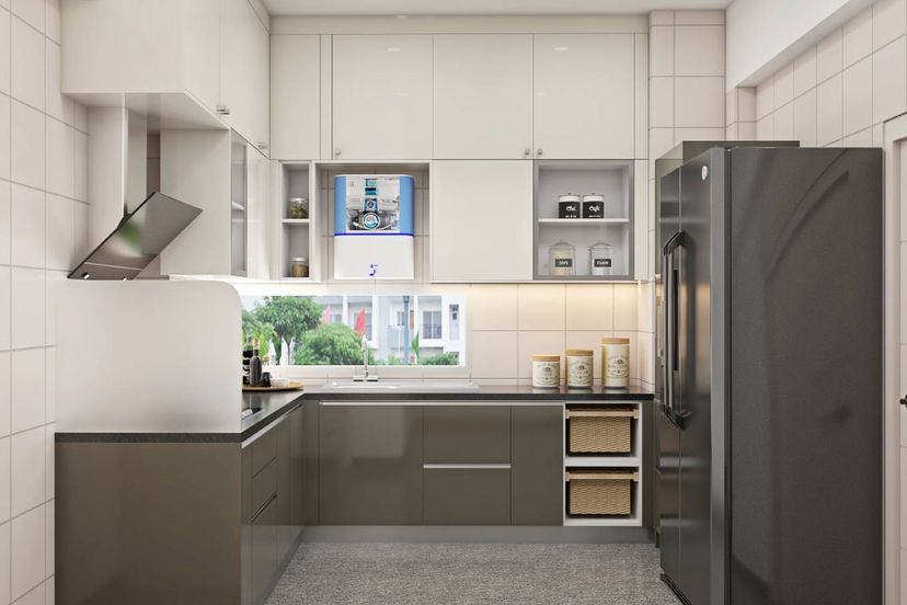 Spacious Modular Kitchen Design With Subtle Colour Palette | Livspace
