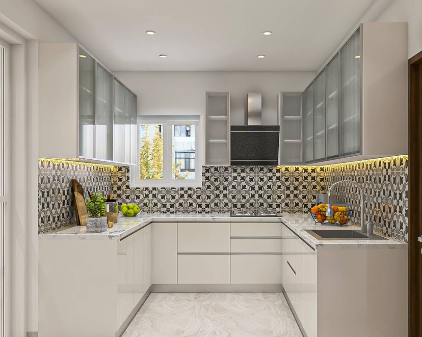 Spacious U-Shaped Modular Kitchen Design | Livspace