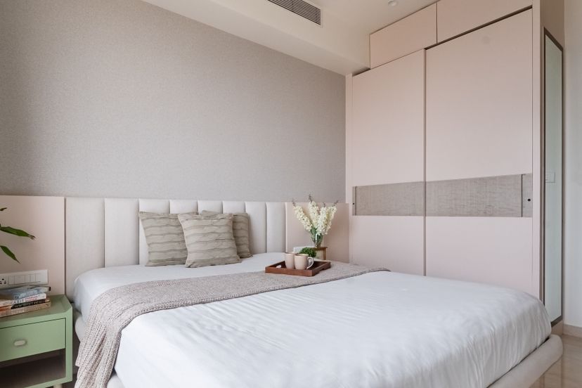 2-Door Sliding Wardrobe Design In Suede Finish | Livspace