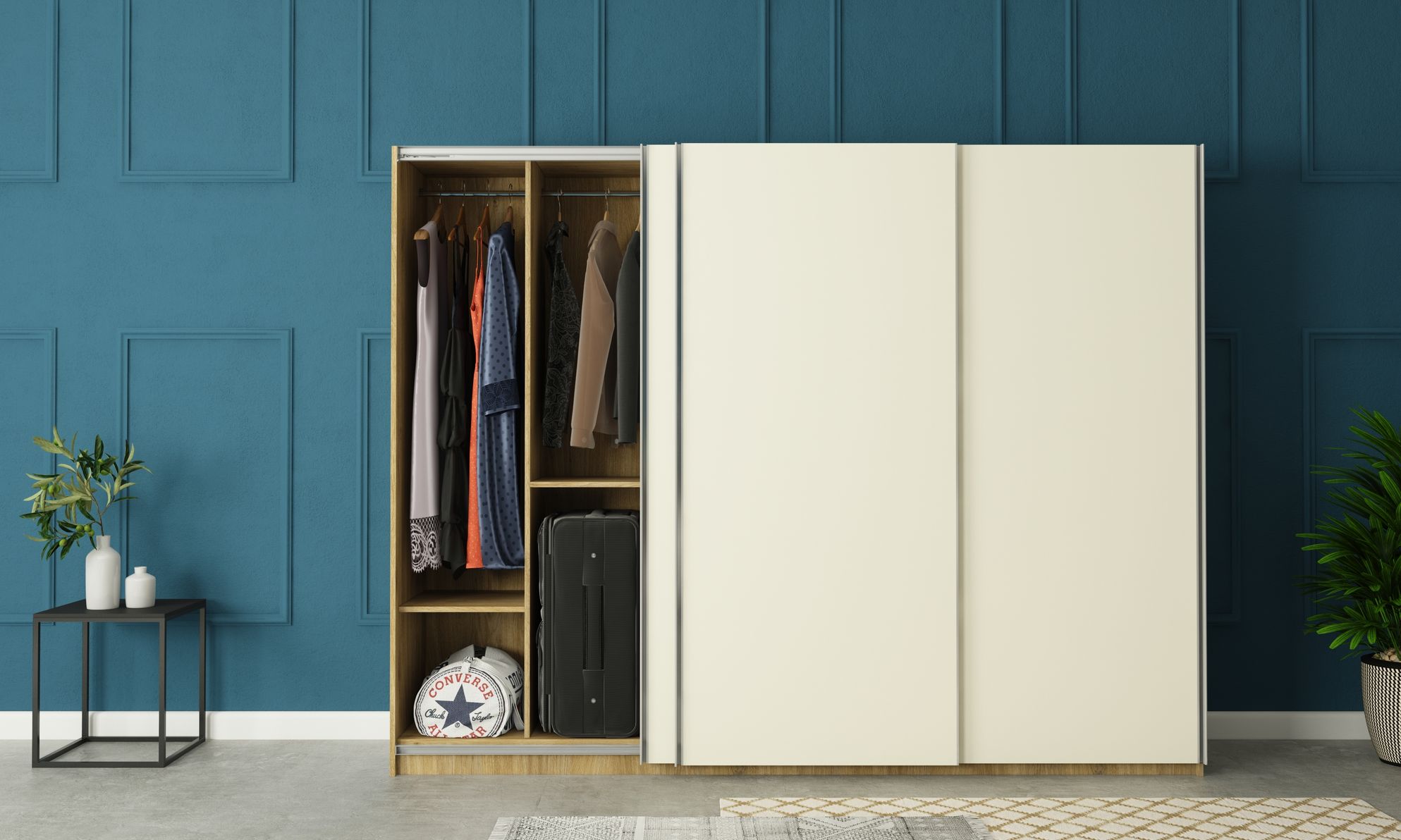 Everything you need to know about wardrobe unit - Overlay Sliding 3-Door