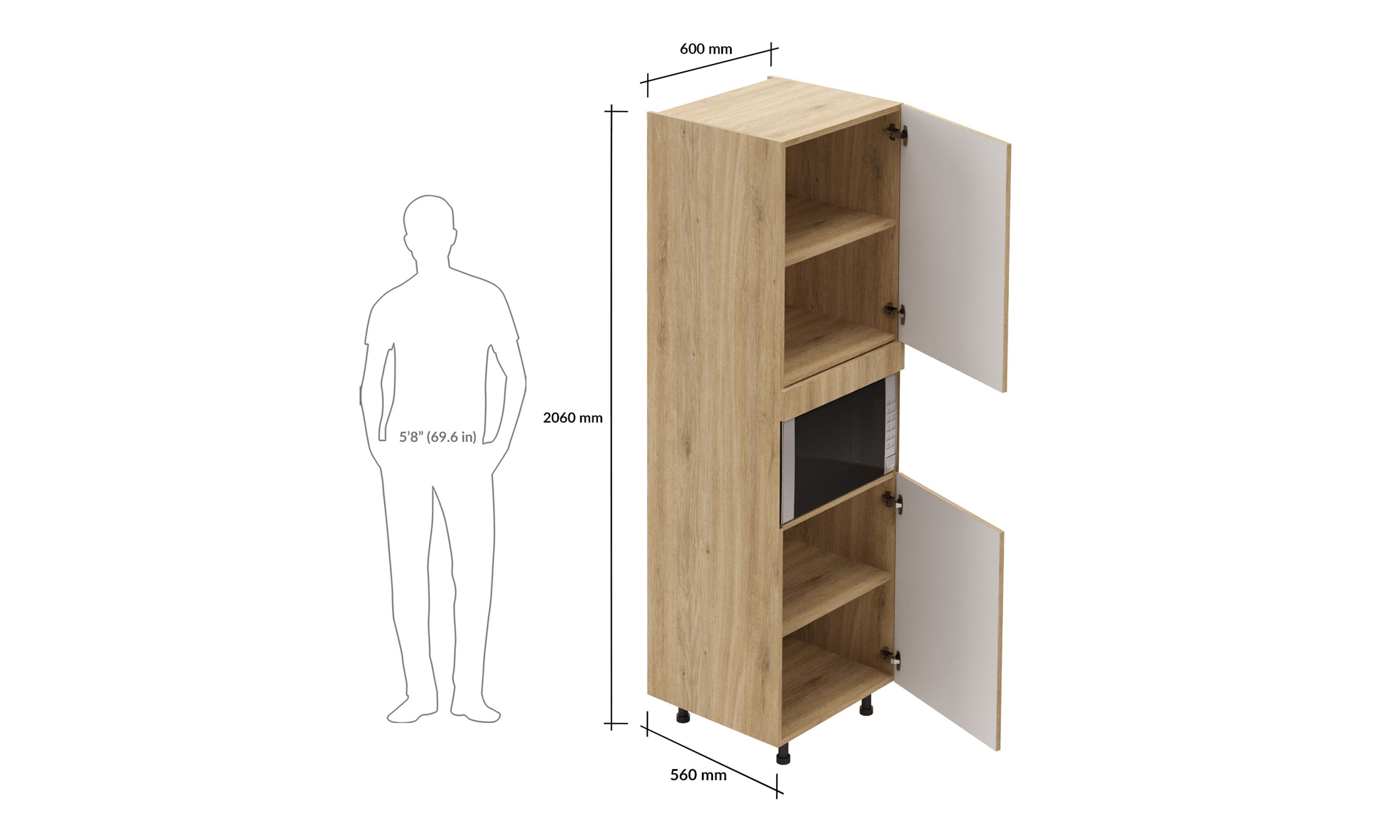 Everything you need to know about kitchen unit - Tall Microwave Unit