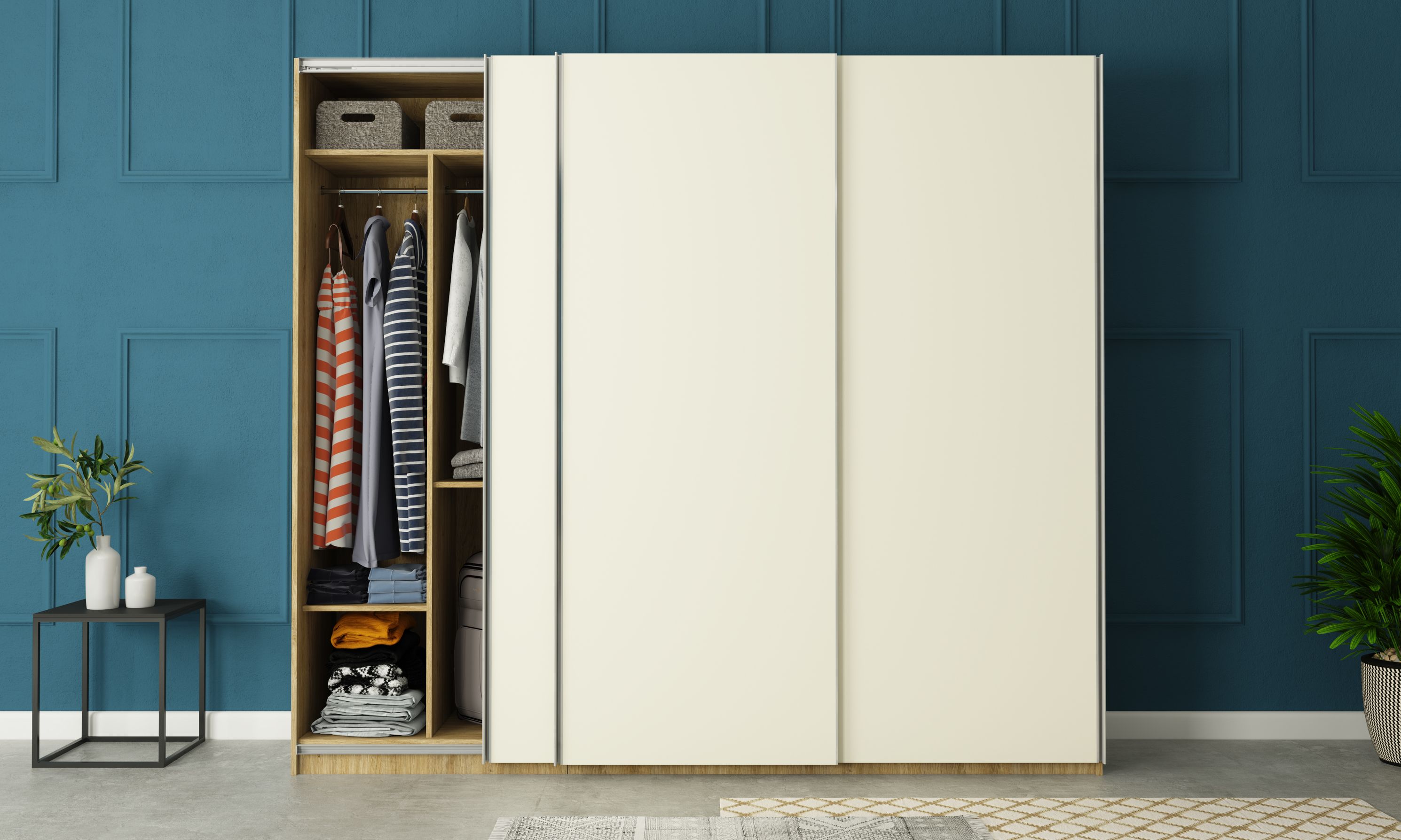 Everything you need to know about wardrobe unit - Overlay Sliding 3-Door