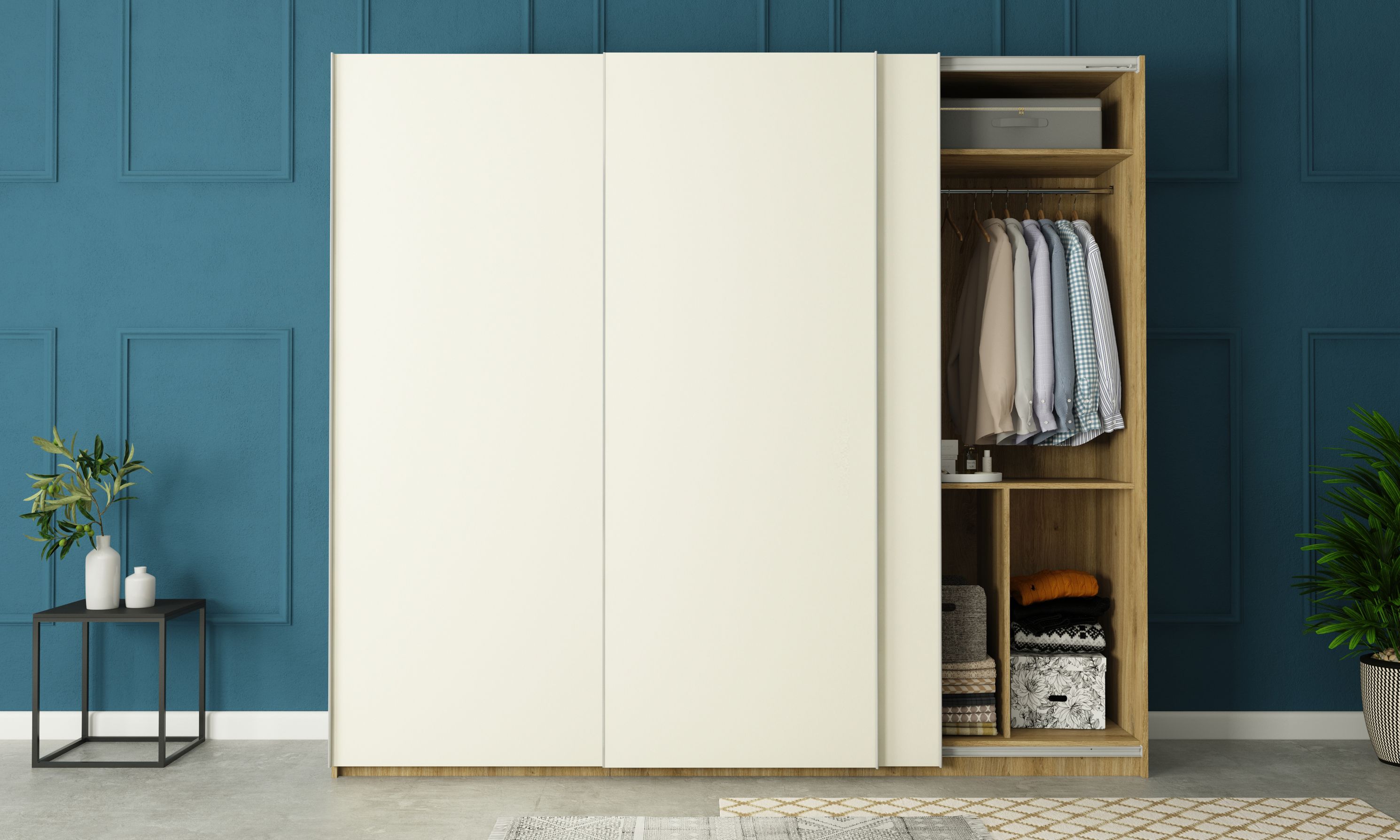 Everything you need to know about wardrobe unit - Overlay Sliding 3-Door